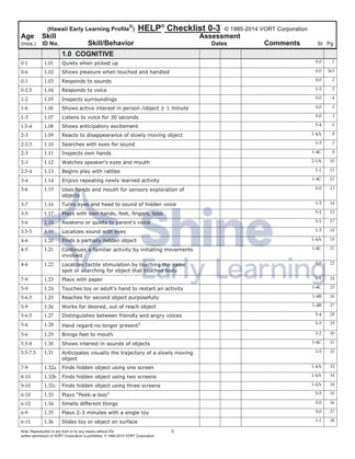 HELP Checklist 0-3 – Shine Early Learning